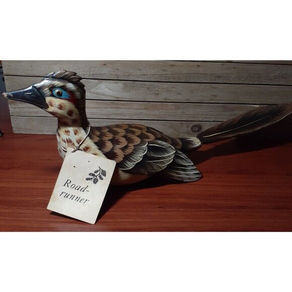 Accents | Wooden Painted Roadrunner Bird With Post Hole Desert ...